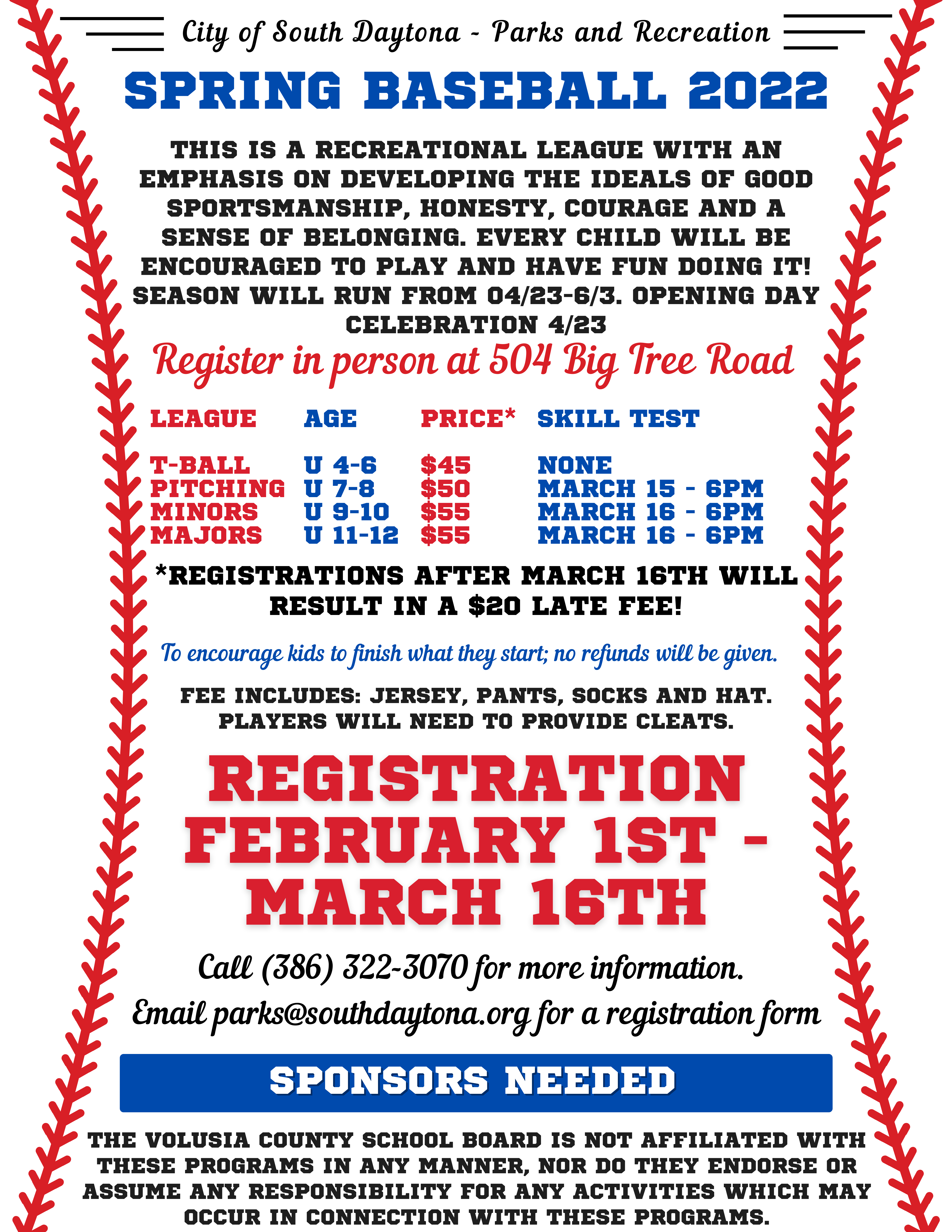 Spring Baseball / South Daytona, Florida